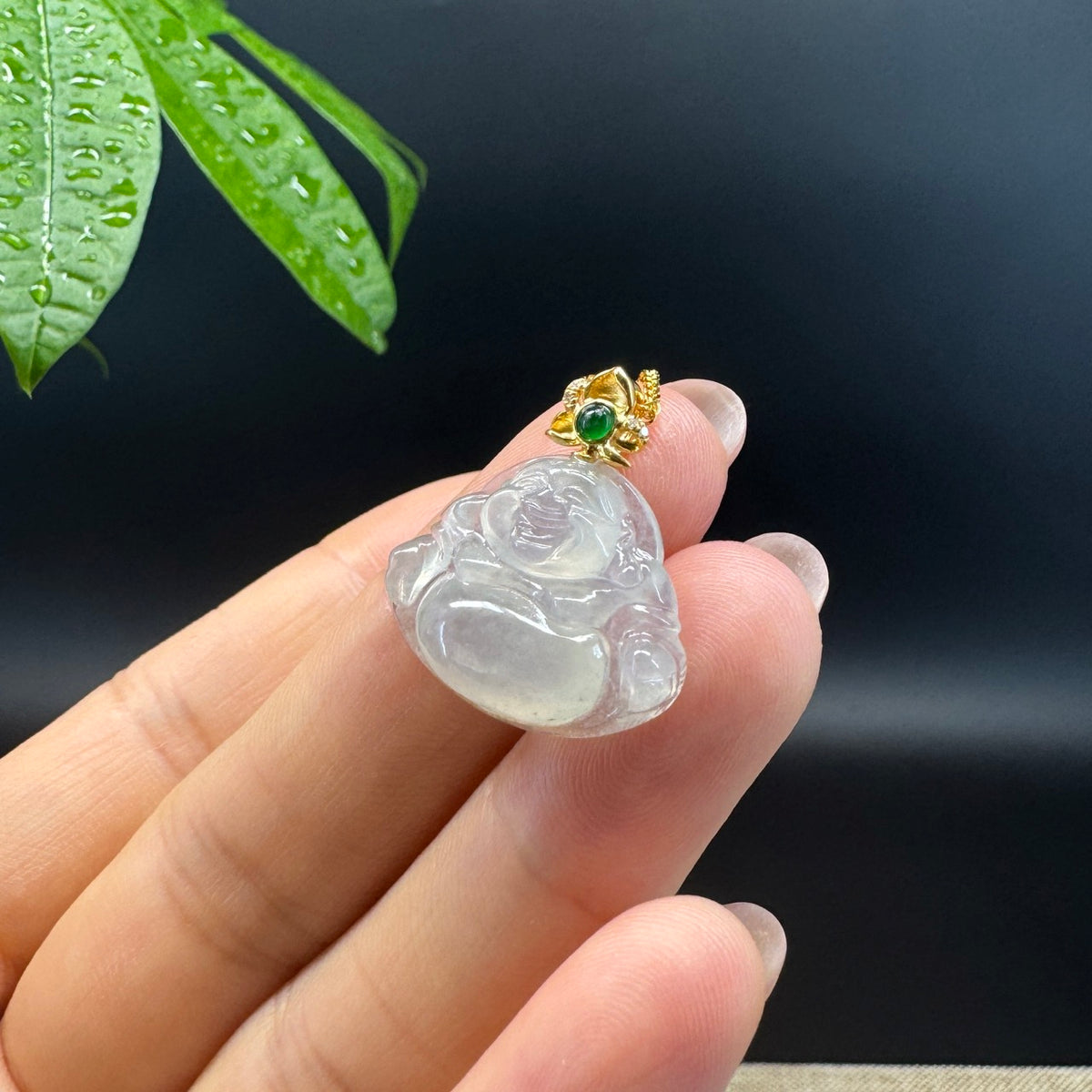 Natural Green Jadeite Jade Happy Buddha Pendant | Real Jade Jewelry ...