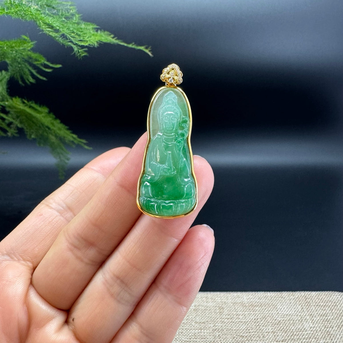 Spicy Green Jadeite Jade Guanyin Pendant | Real Jade Jewelry – RealJade ...