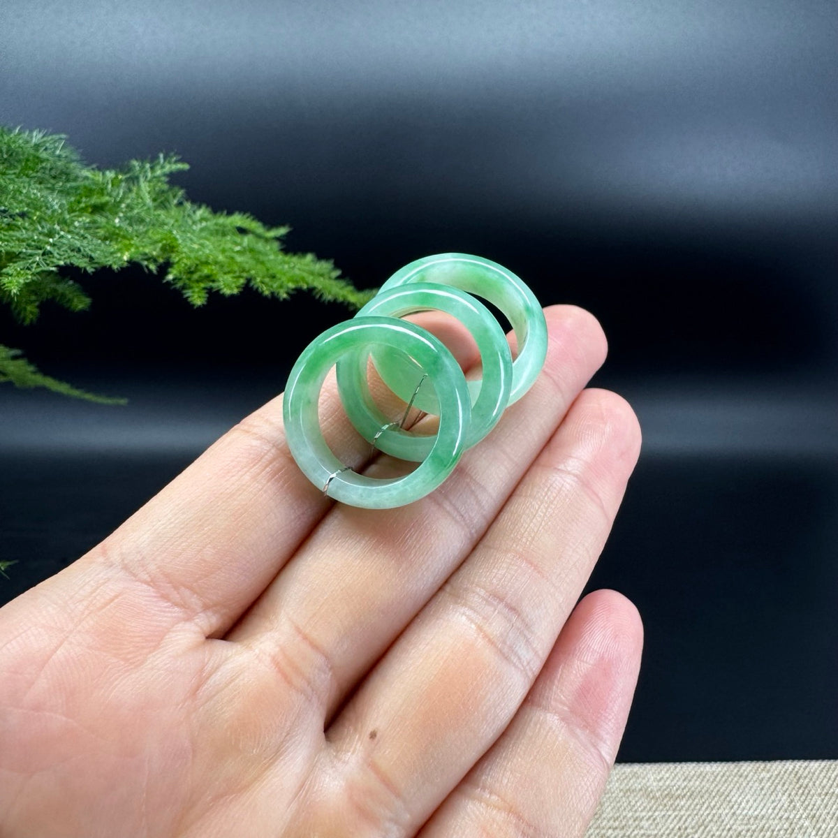 RealJade® Burmese White Green(BDQ) Traditional Jadeite Jade Ring ...